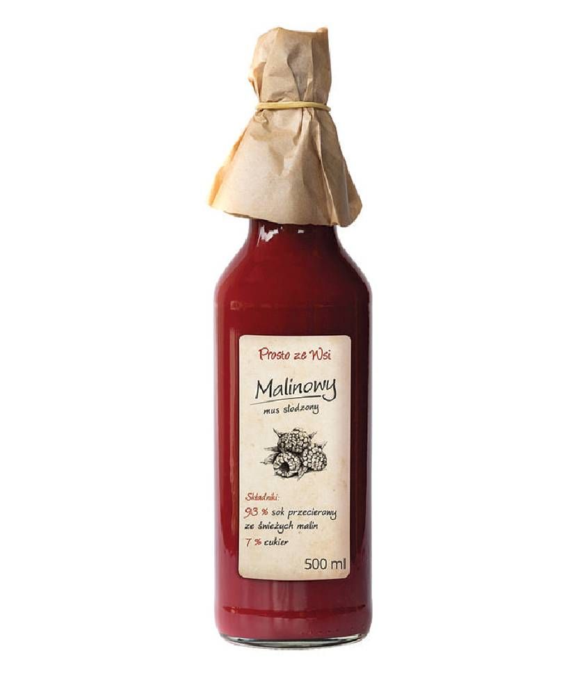 Prosto ze Wsi, Mus Malinowy, przecier - słodzony 500ml - Sklep APS Glass & Bar Supply